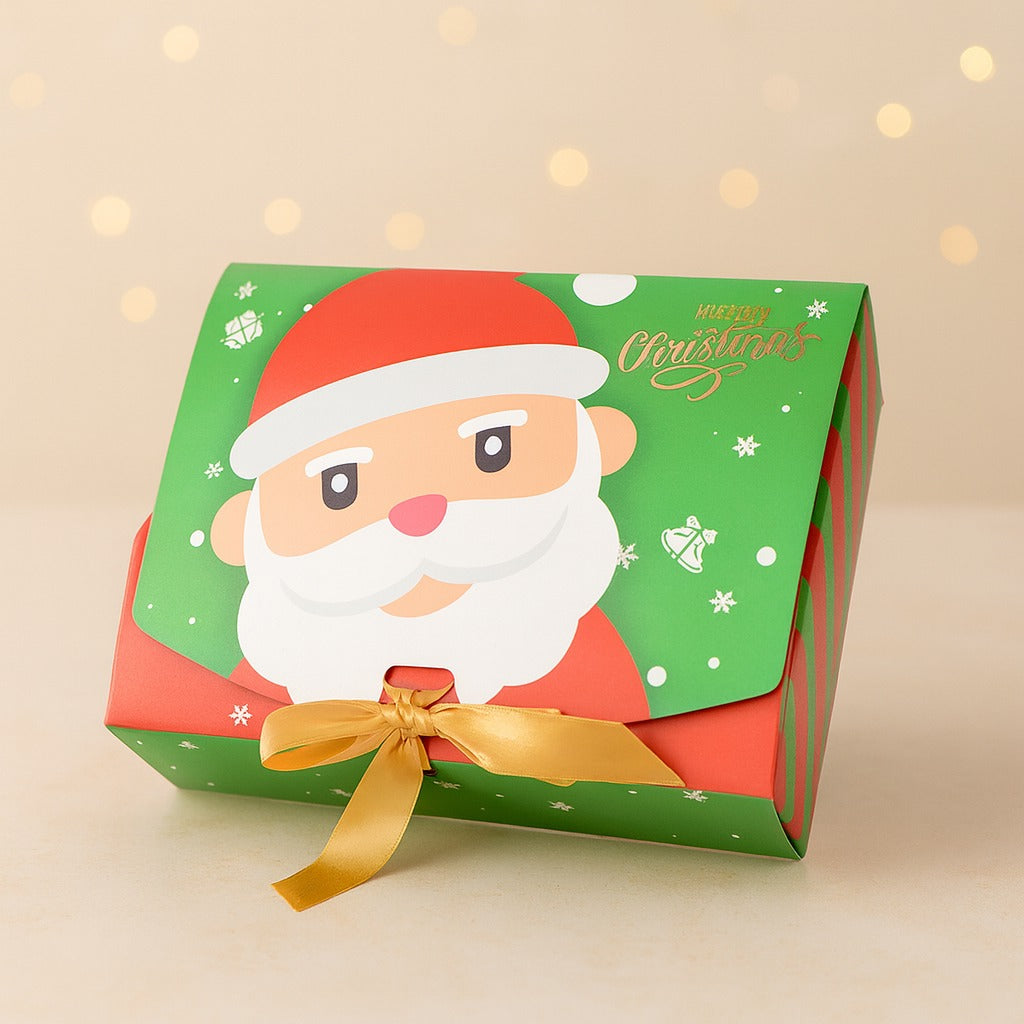 Small Green Santa Christmas Gift Box / Goodies Box With Ribbon – Premi ...
